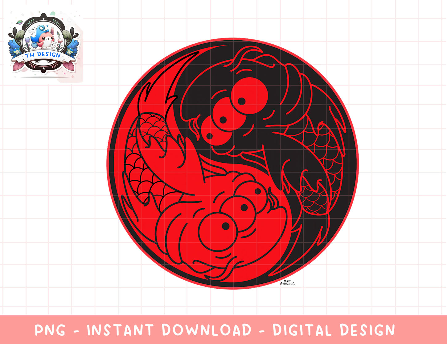 The Simpsons Blinky the Koi Fish Yin Yang 90s png, sublimati | Inspire ...