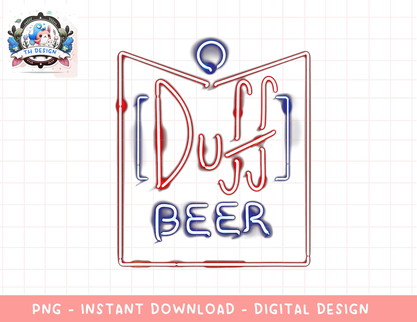 The Simpsons Duff Beer Neon Sign png, sublimation.jpg | Inspire Uplift
