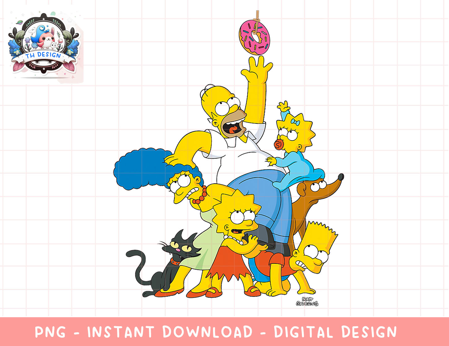 The Simpsons Family Donut Reach png, sublimation.jpg | Inspire Uplift