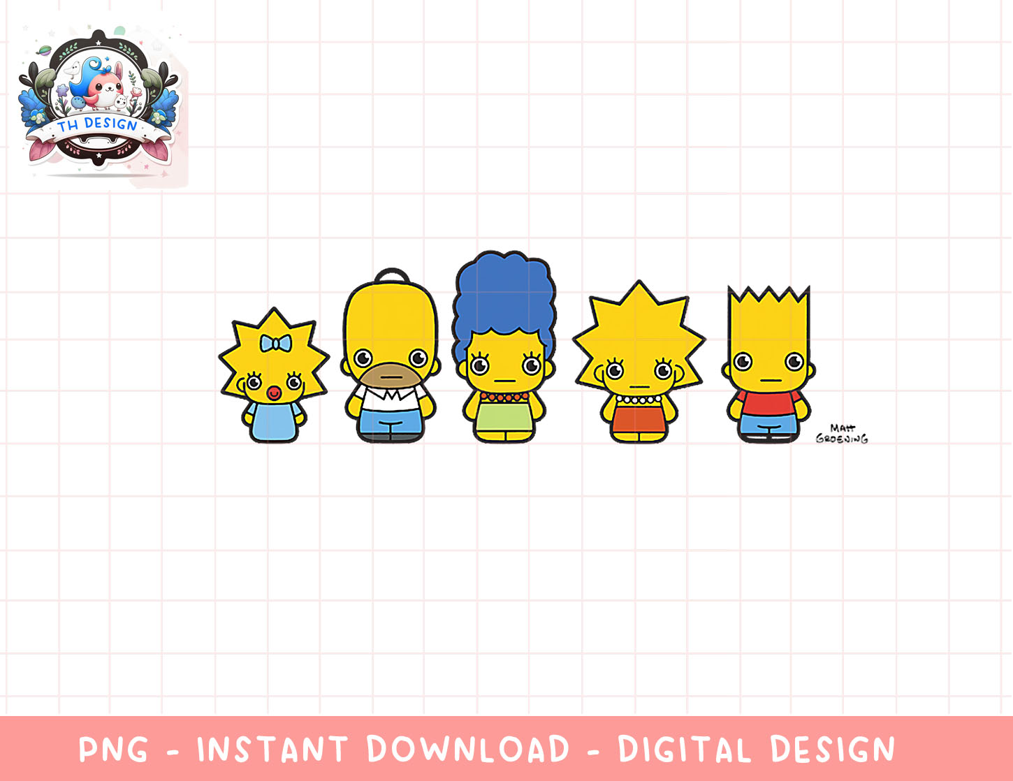 The Simpsons Group Shot Family Chibi Line Up V1 png, sublima | Inspire ...