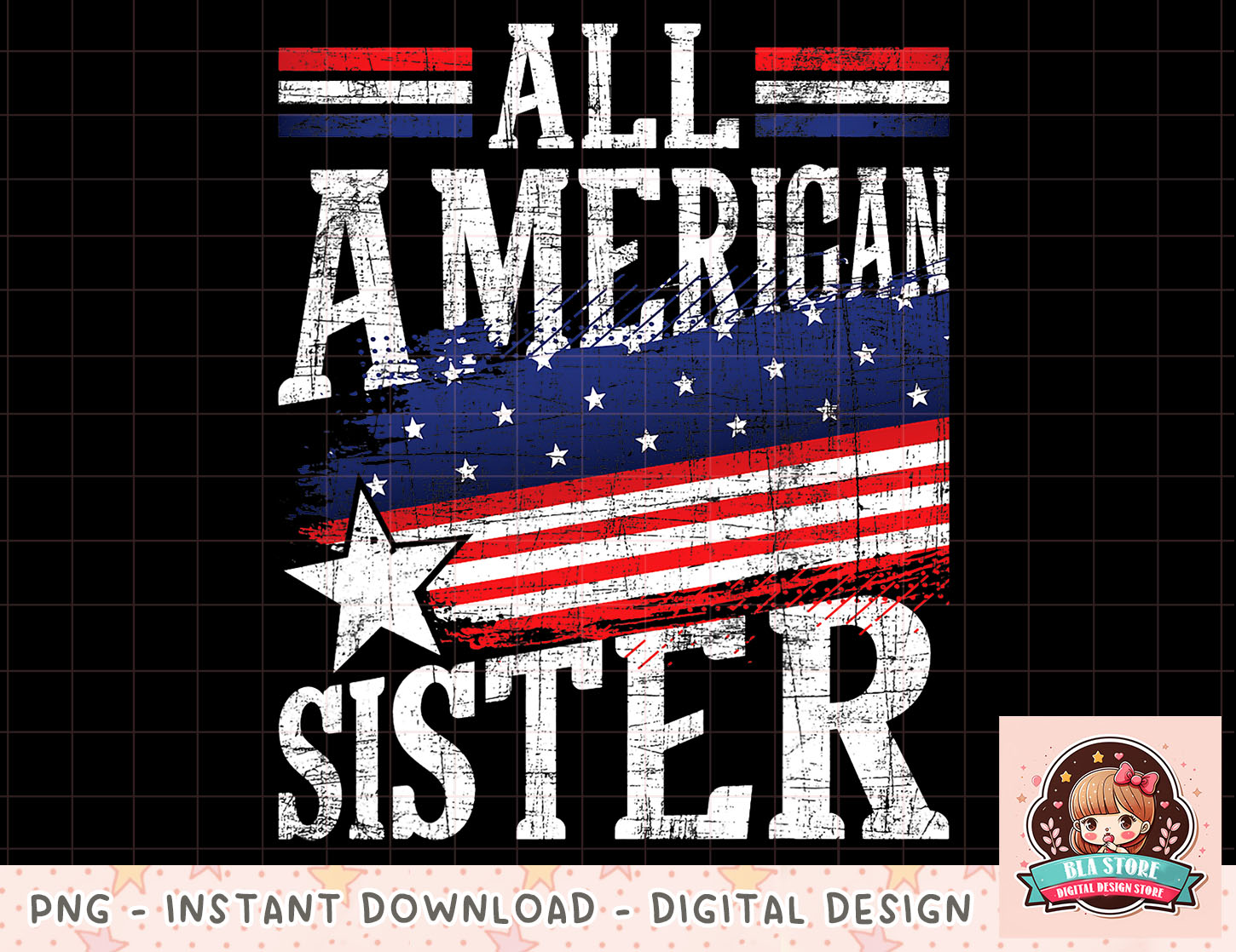 All American Sister - 4th Of July USA Flag Sisters Sibling p | Inspire ...