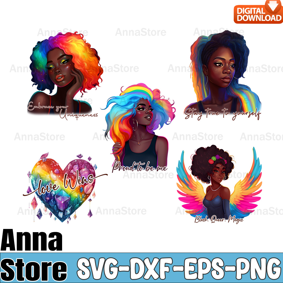 Shining Lgbt Black Girl Svg,LGBT SVG Bundle,Lesbian Svg , Ga - Inspire ...