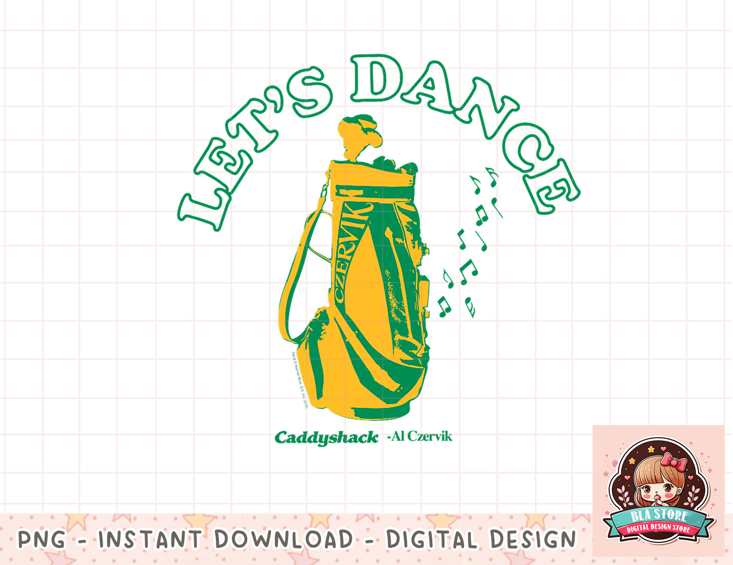 Caddyshack Lets Dance png, instant download, digital print | Inspire Uplift