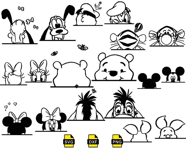 peeking mickey svg - Inspire Uplift
