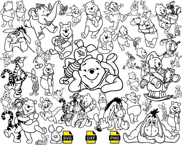 Winnie the Pooh outline svg, Pooh svg for cricut - Inspire Uplift