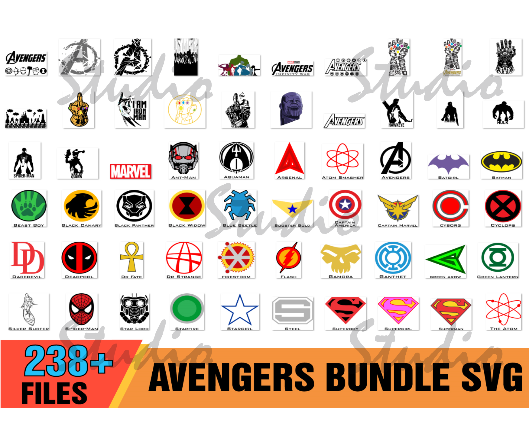 238 Avengers Bundle SVG, Marvel Svg, Avengers Svg, Endgame S | Inspire ...