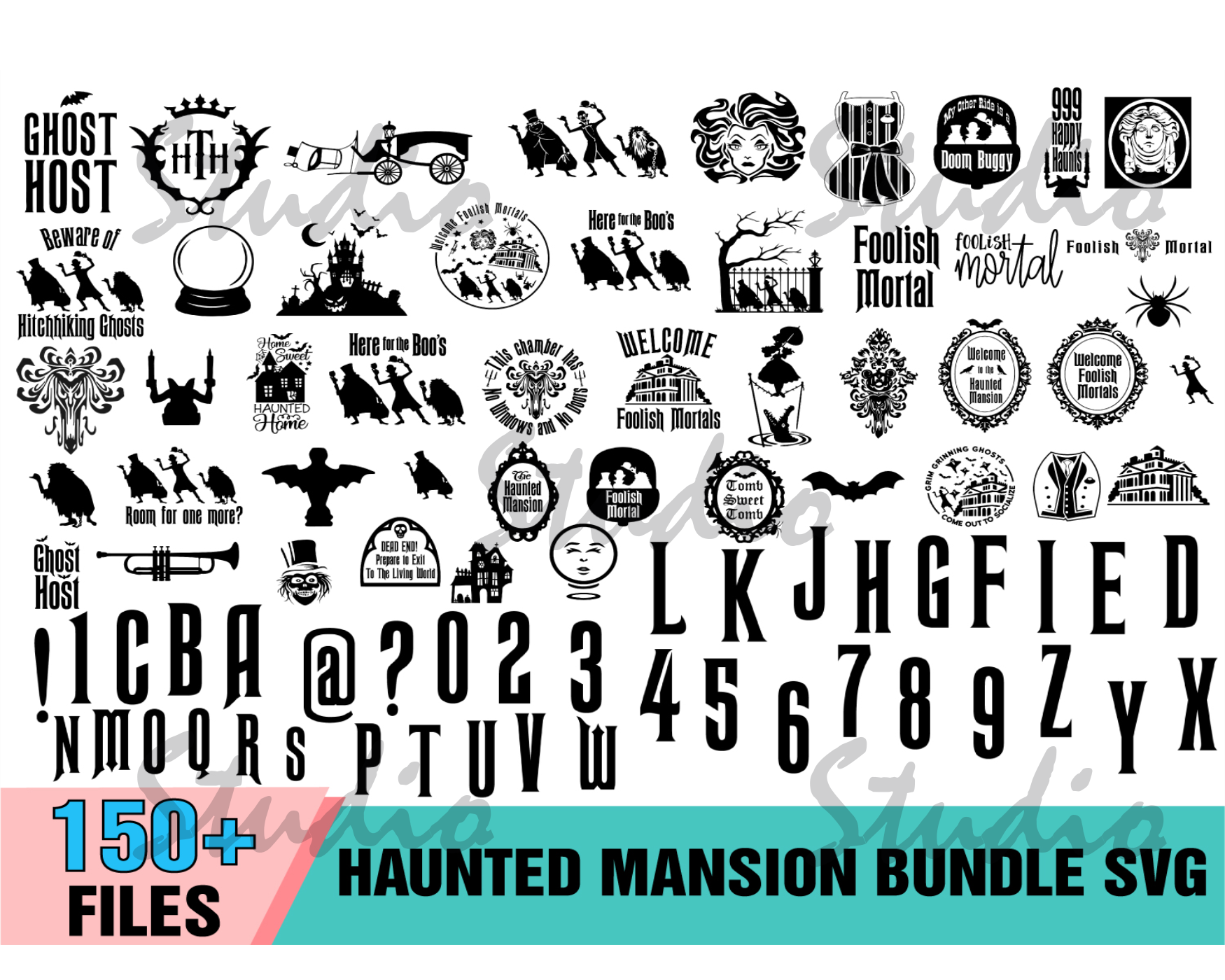 150 Haunted Mansion Bundle SVG, Haunted Mansion, Halloween S | Inspire ...