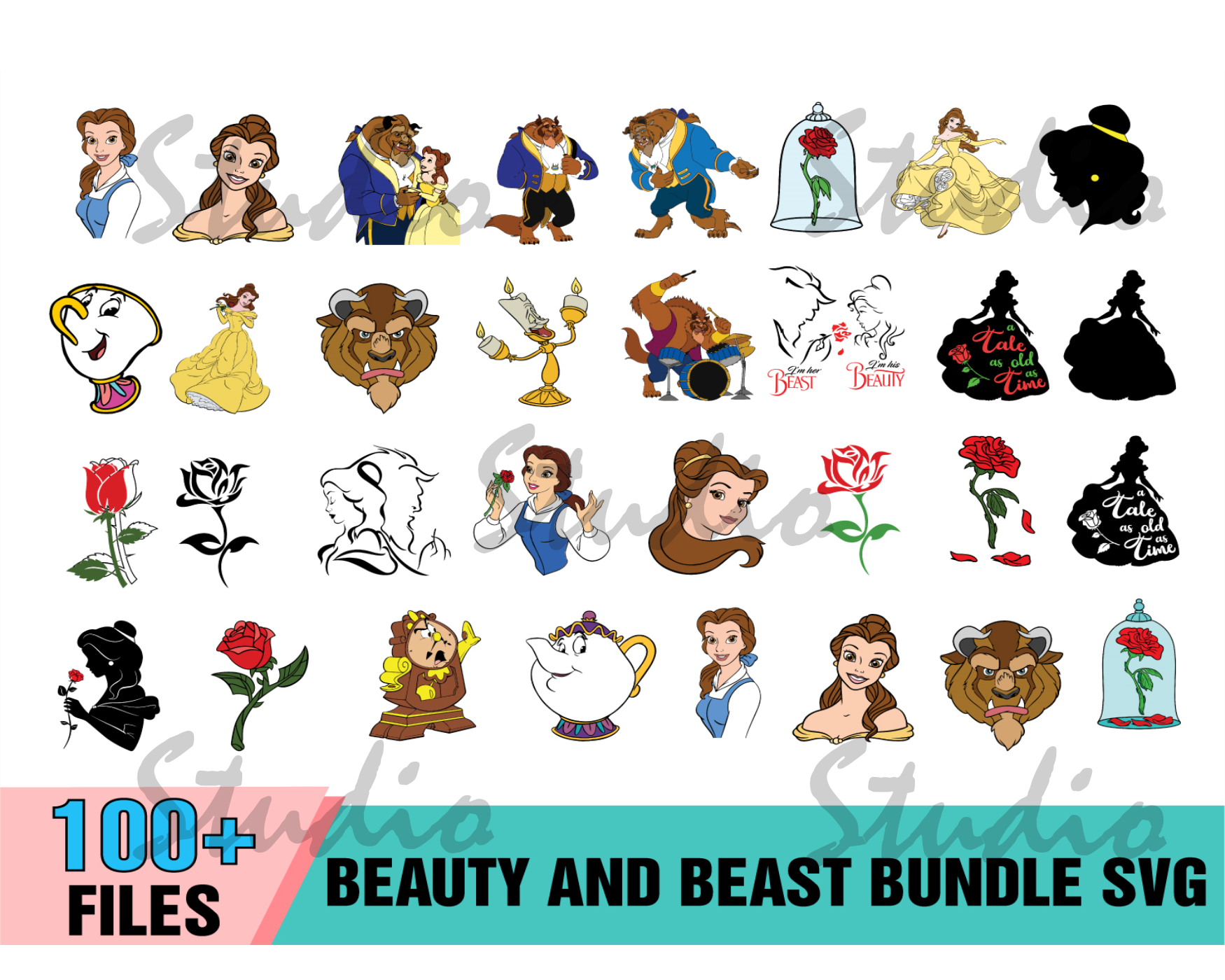 100 Beauty And Beast Bundle SVG, Disney Svg, Belle Svg, Disn | Inspire ...