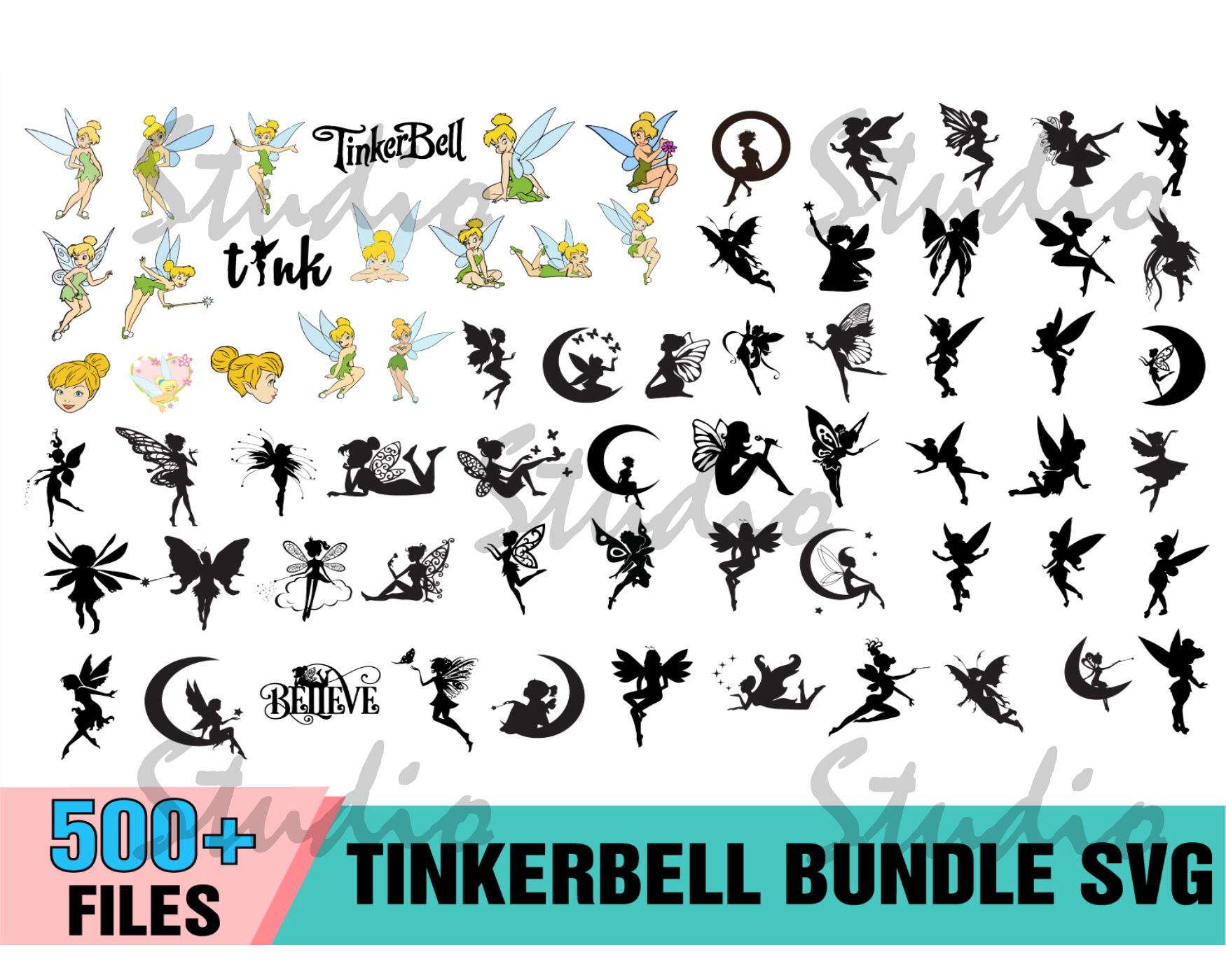 500 Tinkerbell Bundle SVG, Disney Svg, Tinkerbell Svg,Birthd - Inspire ...