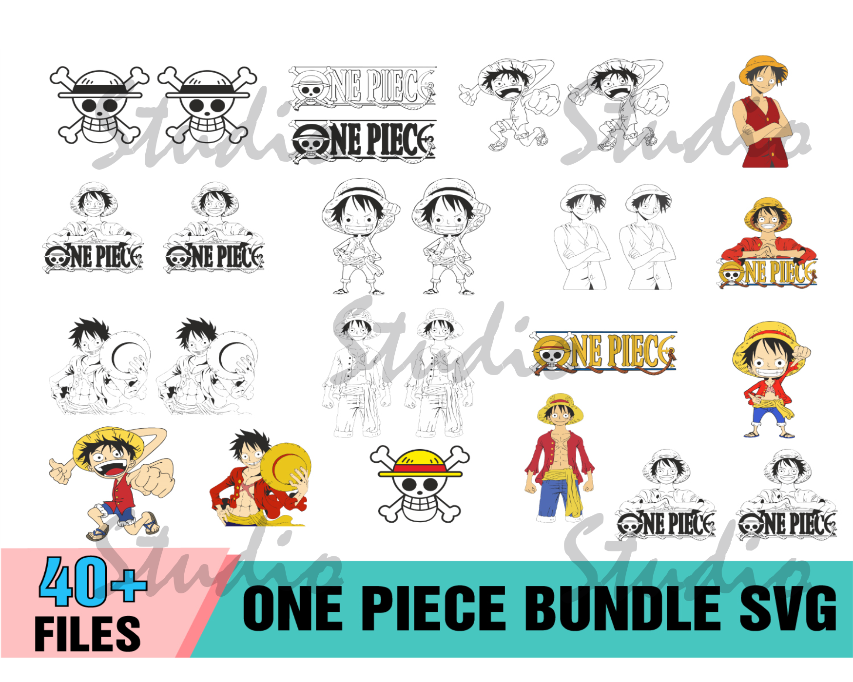 40 One Piece Bundle SVG, Anime Svg, Cartoon Japan Svg, Manga - Inspire ...