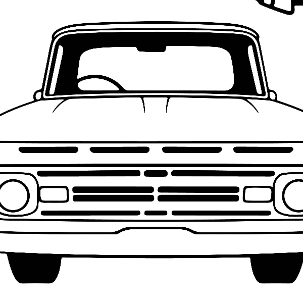 Ford F100 1962 Vector File Black white vector outline or lin - Inspire ...