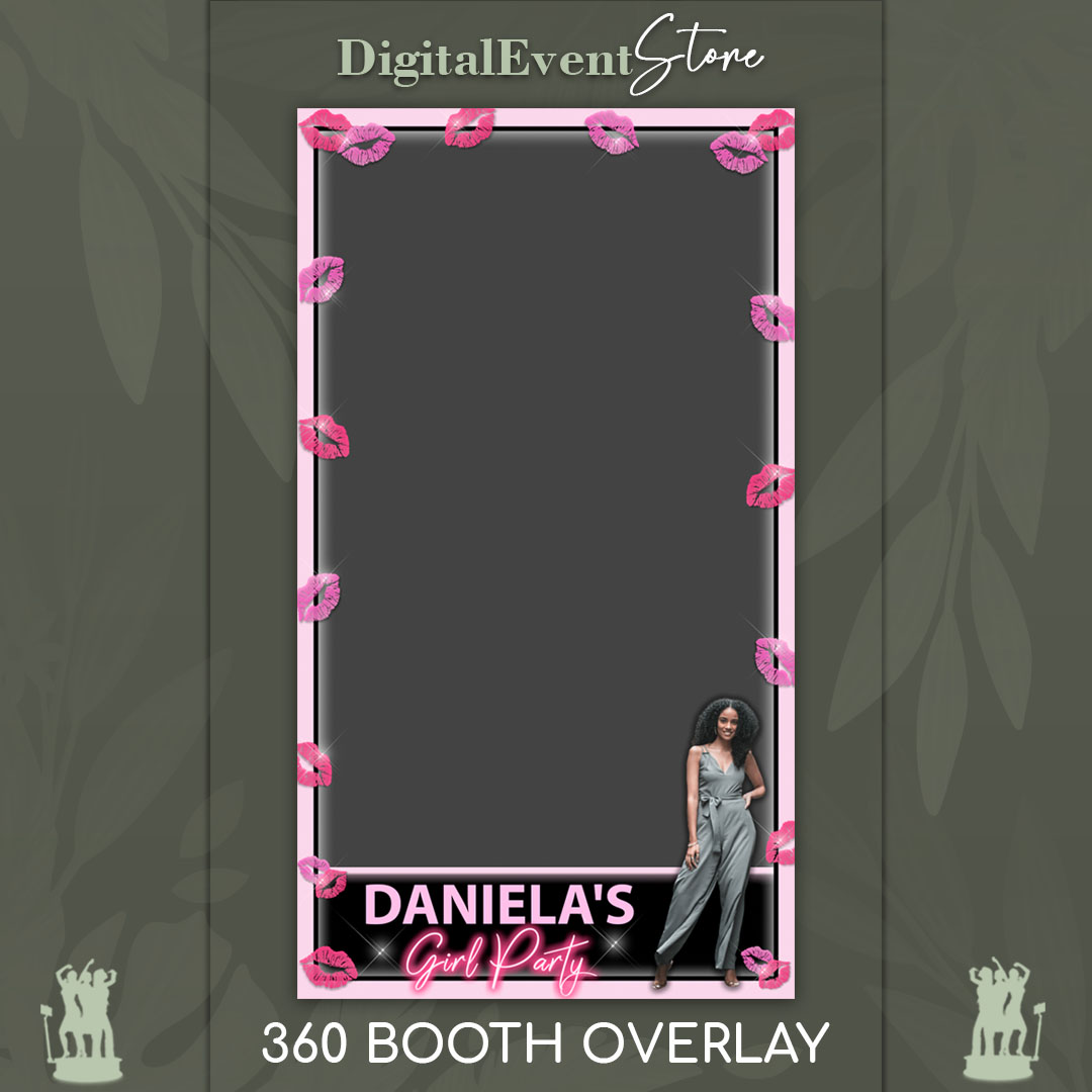 360 Overlay Photobooth Pink Birthday Custom Template Filter | Inspire ...