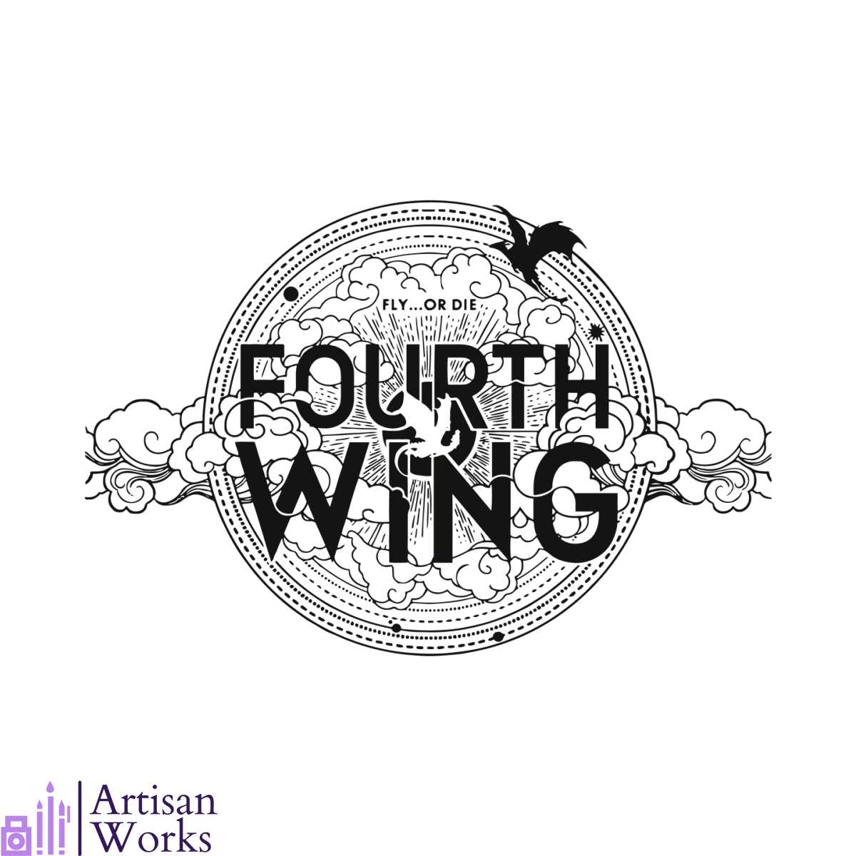 Fourth Wing Rebecca Yoros Best SVG Cutting Digital Files | Inspire Uplift