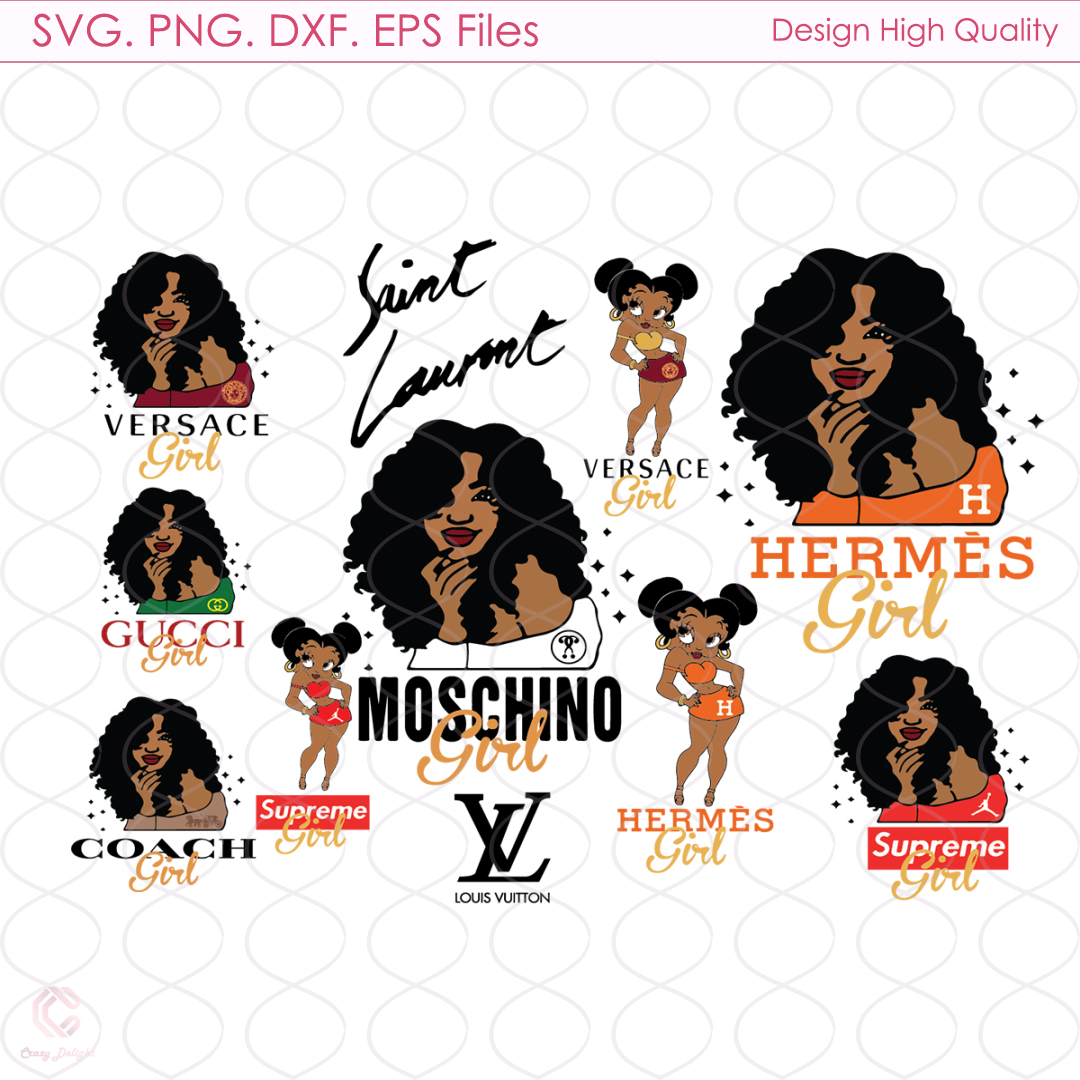 Fashion Girl Bundle Svg, Moschino Girl Svg, YSL Girl Svg, Bl | Inspire ...