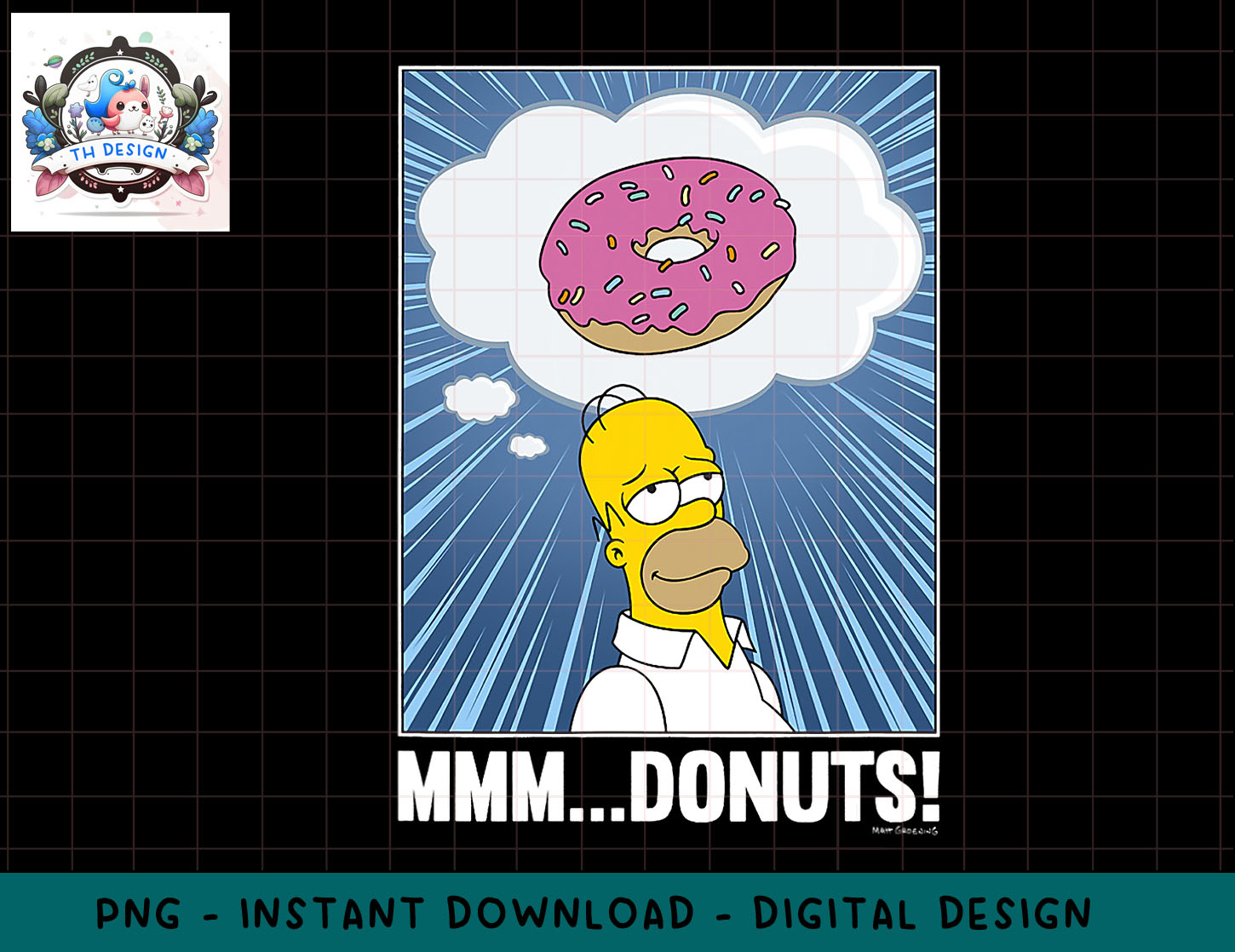 The Simpsons Homer Mmm...Donuts C2 png, sublimation.jpg | Inspire Uplift