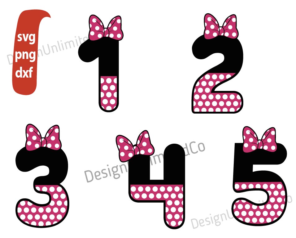 Minnie Numbers svg, Minnie Alphabet svg, Numbers svg, Minnie - Inspire ...
