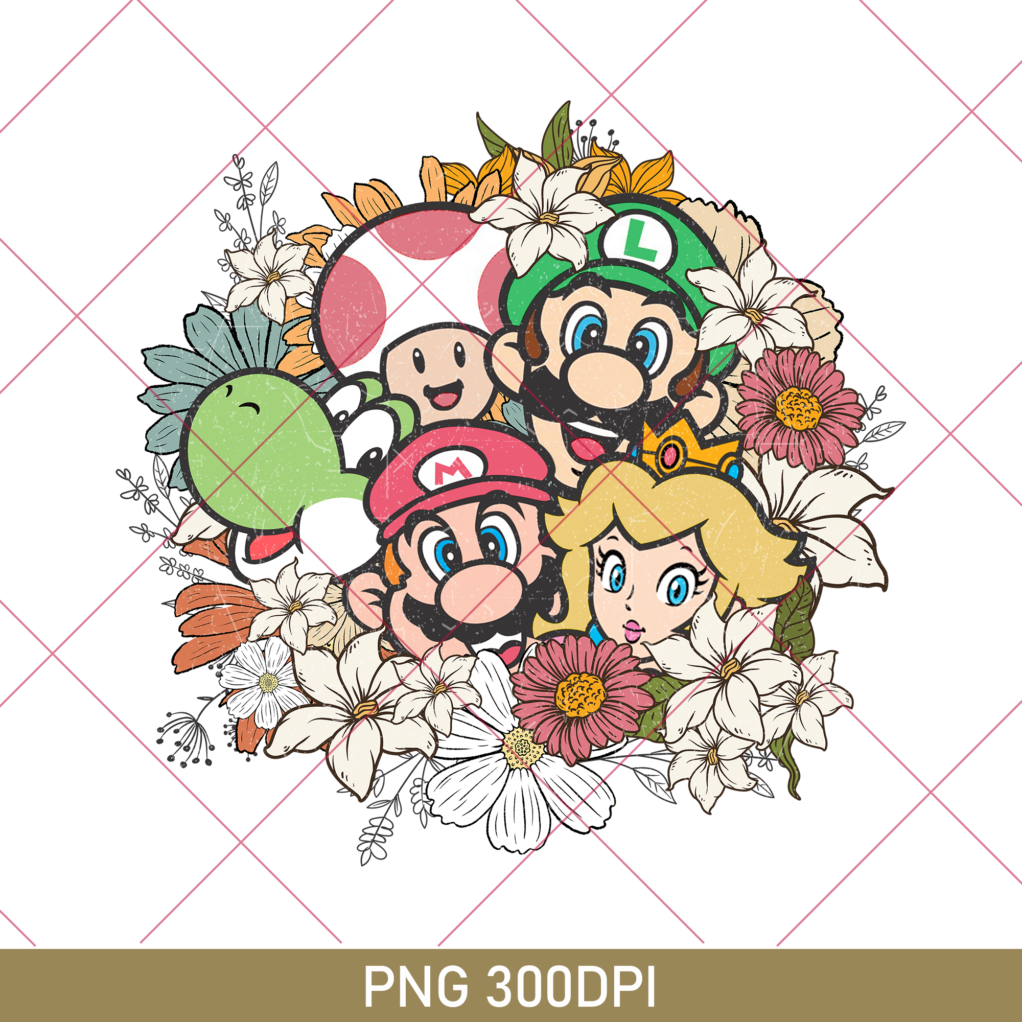 Return To Mario Floral PNG, The Super Mario Bros Movie, Mari | Inspire ...