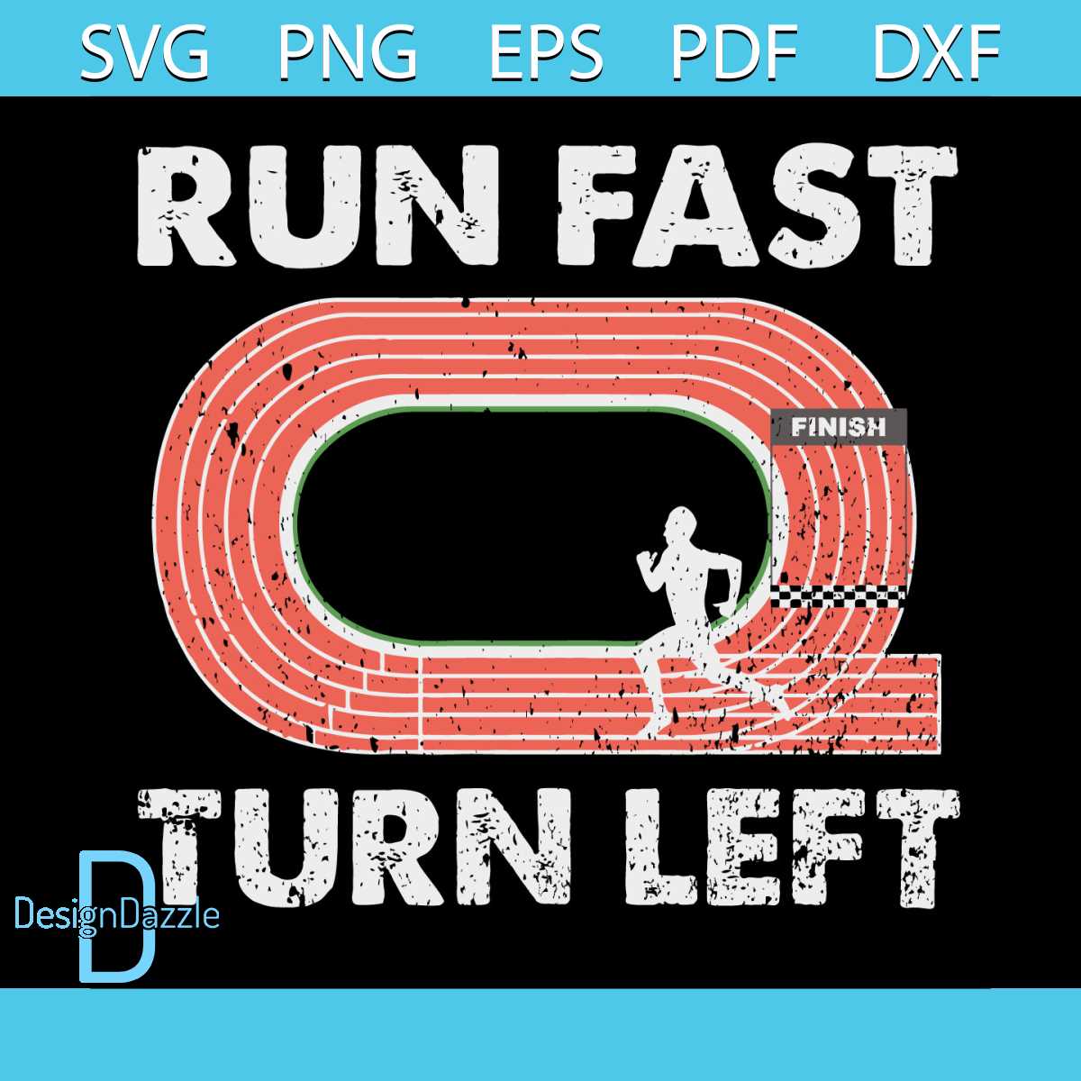 Vintage Track and Field Design Run Fast Turn Left Svg, Trend | Inspire ...