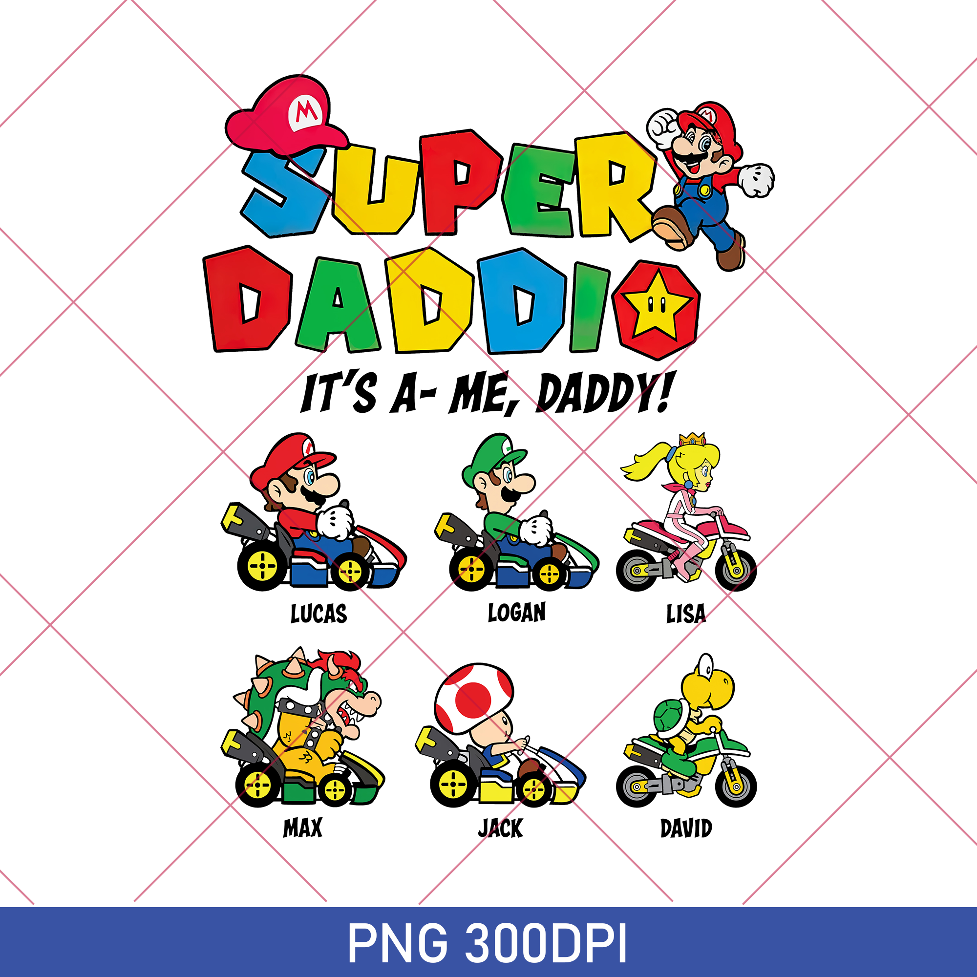Super Mario PNG For Dad, Gaming PNG Dad, SUPER DADDIO, Gamer | Inspire ...