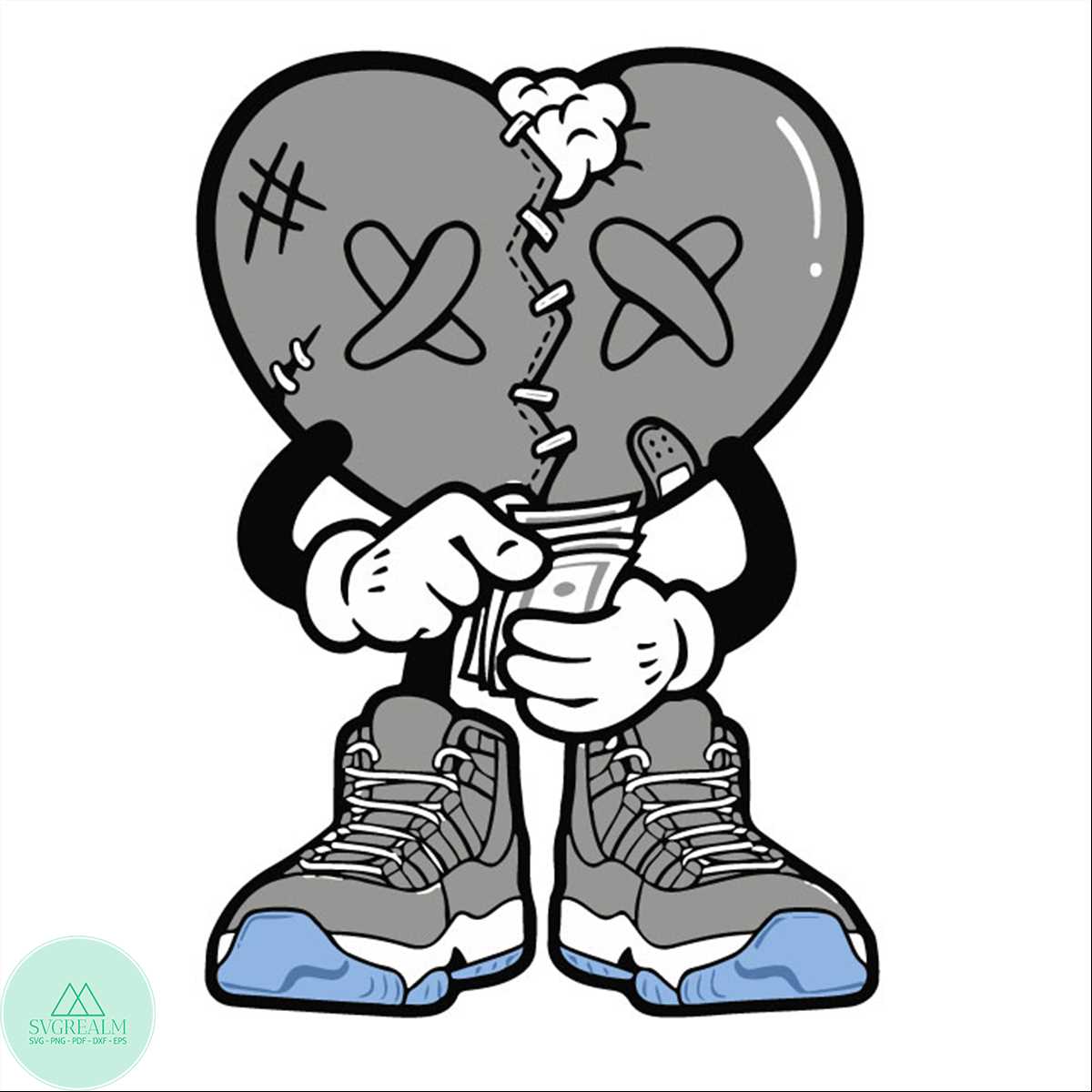 Cool Grey Broken Heart Svg, Trending Svg, Sneaker Svg, Broke | Inspire ...