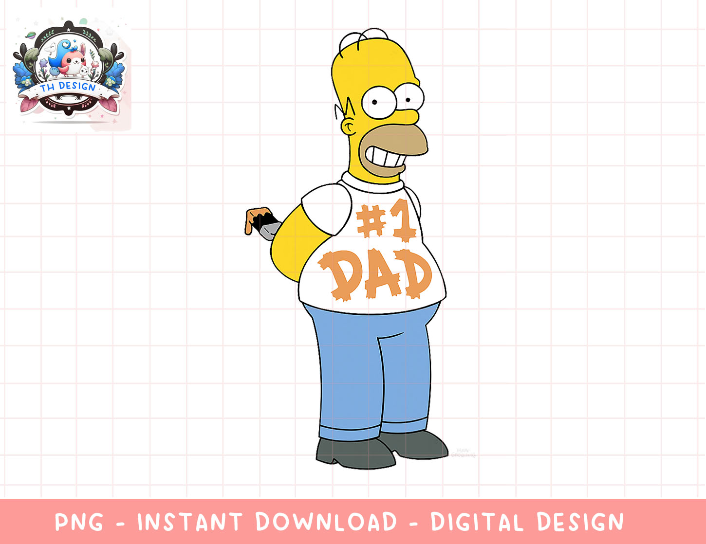 The Simpsons Homer Number 1 Dad Fathers Day V2 png, sublimat - Inspire ...