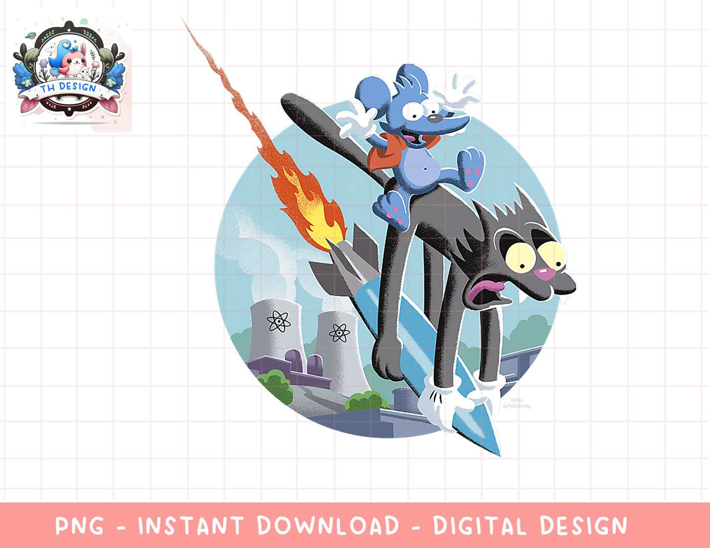The Simpsons Itchy & Scratchy Missile Ride C2 png, sublimati | Inspire ...