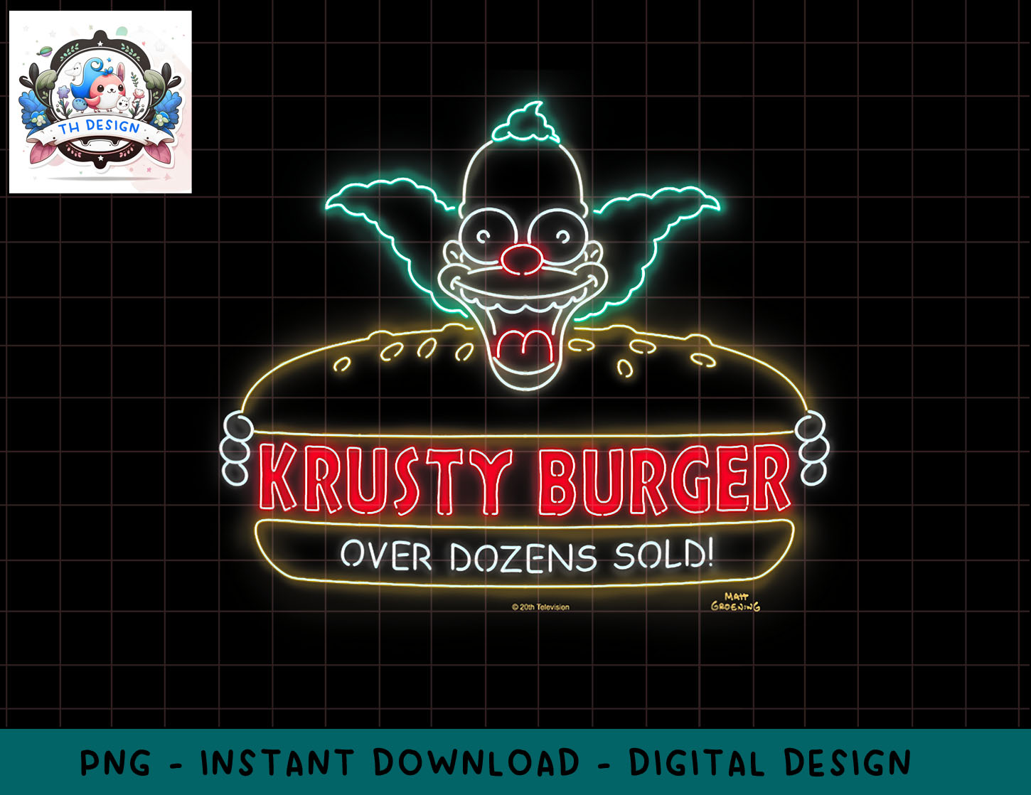 The Simpsons Krusty Burger Over Dozens Sold Neon Sign png, s | Inspire ...