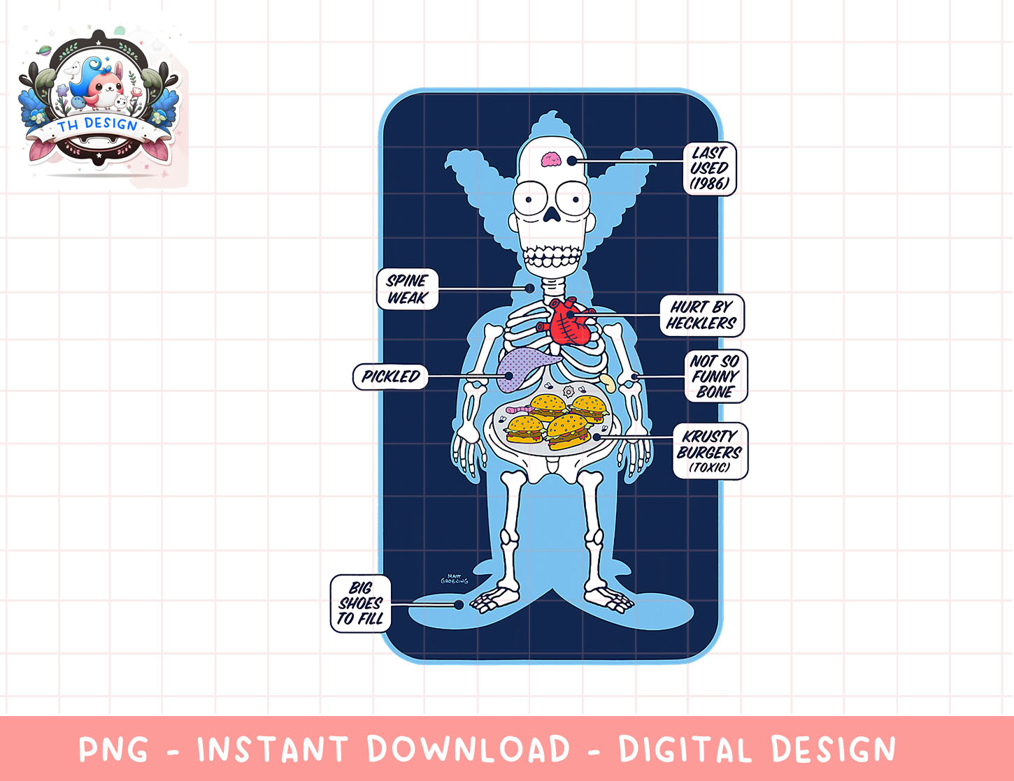 The Simpsons Krusty the Clown X-Ray png, sublimation.jpg | Inspire Uplift