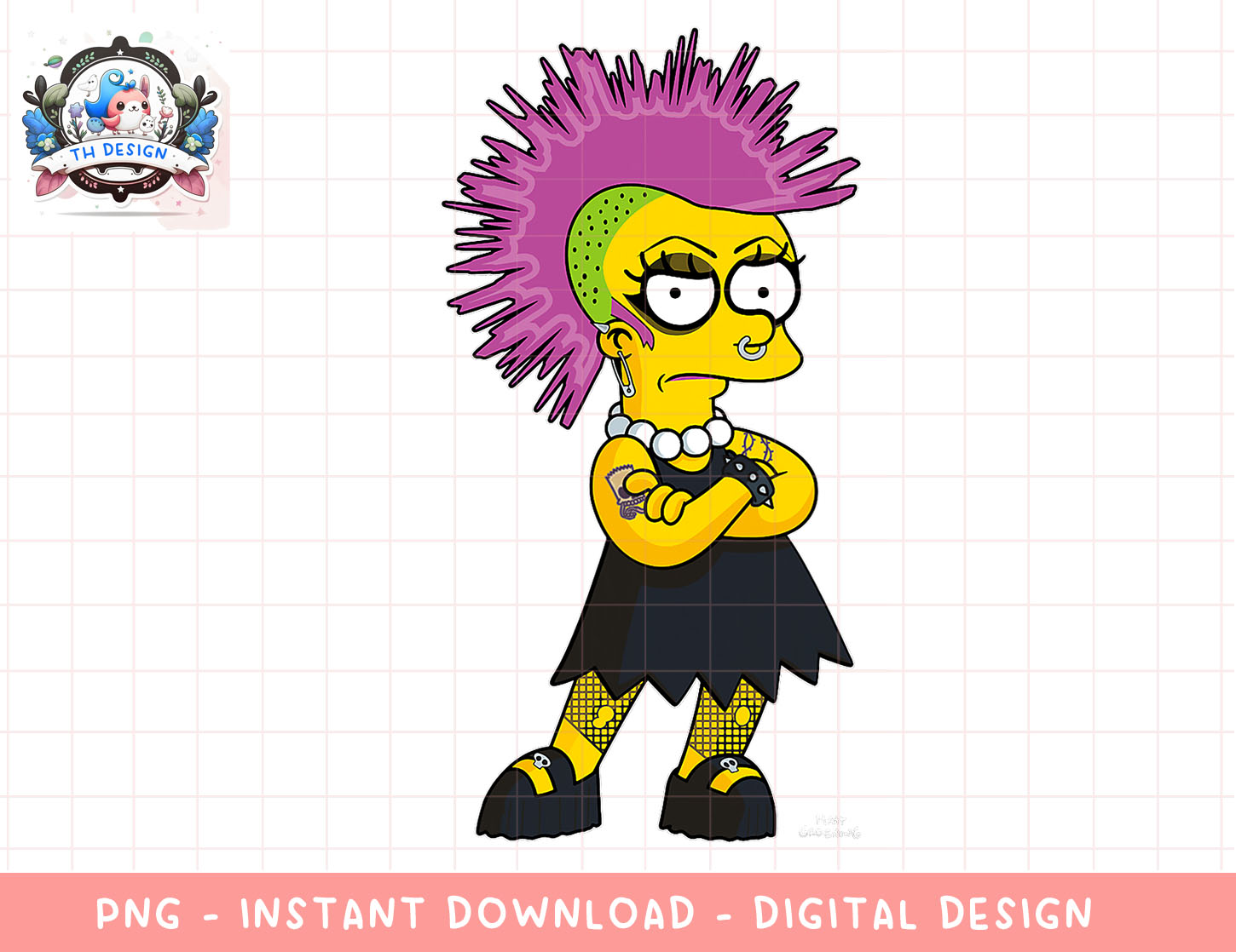 The Simpsons Lisa Punk Rock V2 png, sublimation.jpg | Inspire Uplift