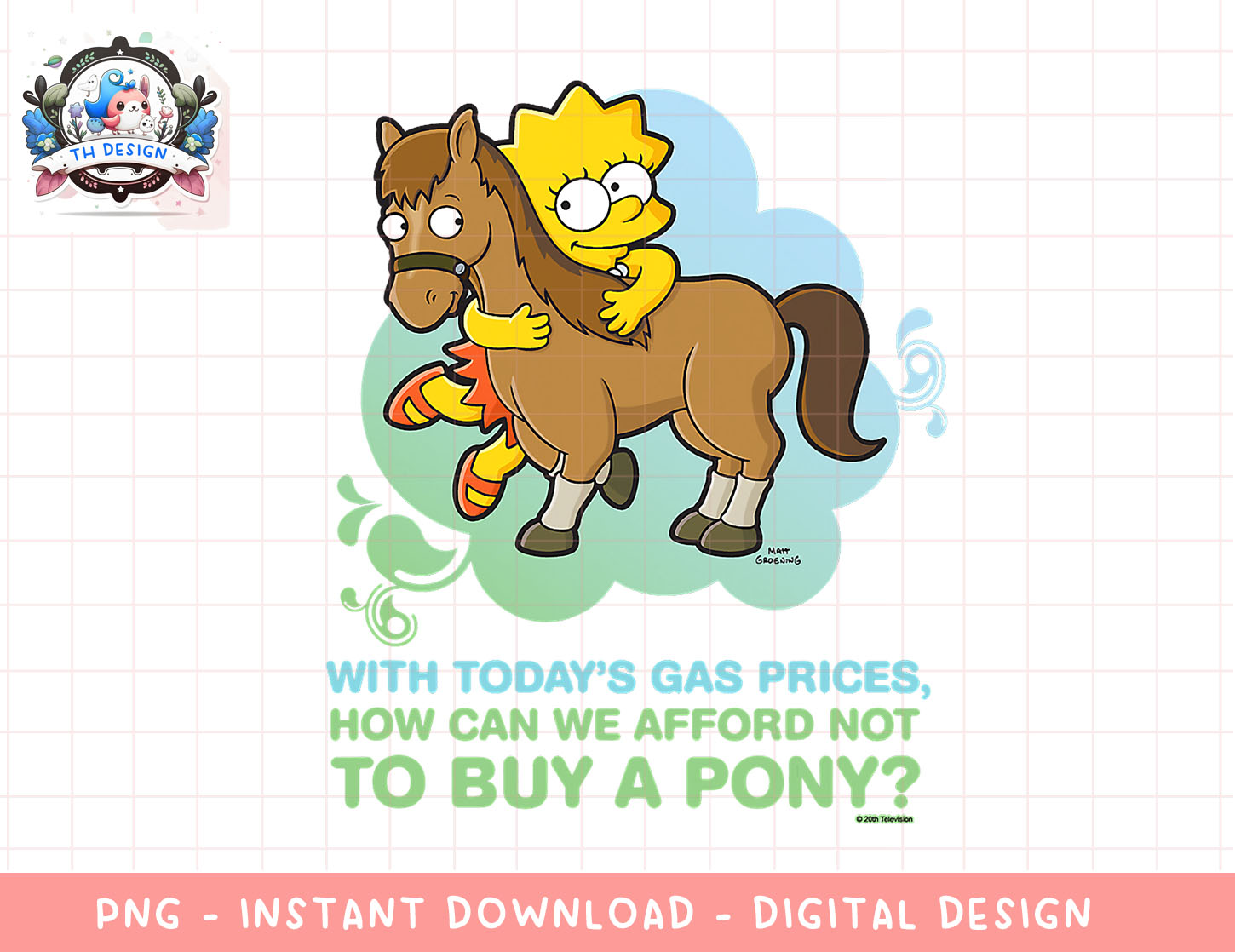 The Simpsons Lisa Simpson Buy a Pony Retro png, sublimation. | Inspire ...