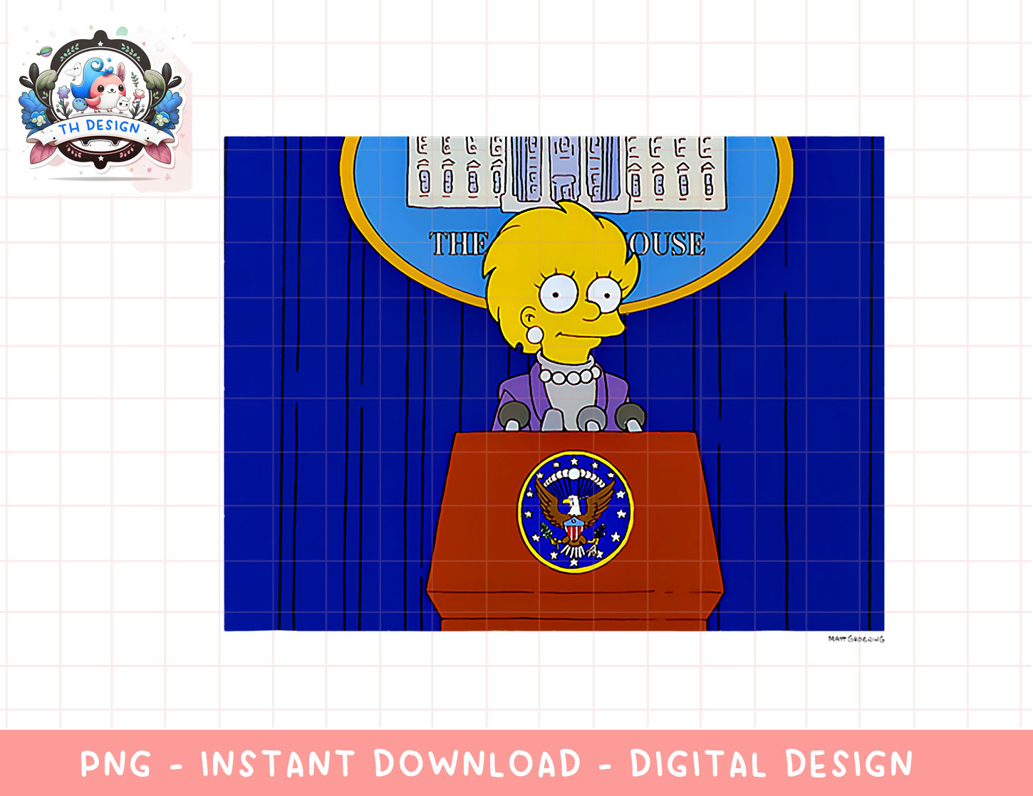 The Simpsons Lisa Simpson President png, sublimation.jpg | Inspire Uplift