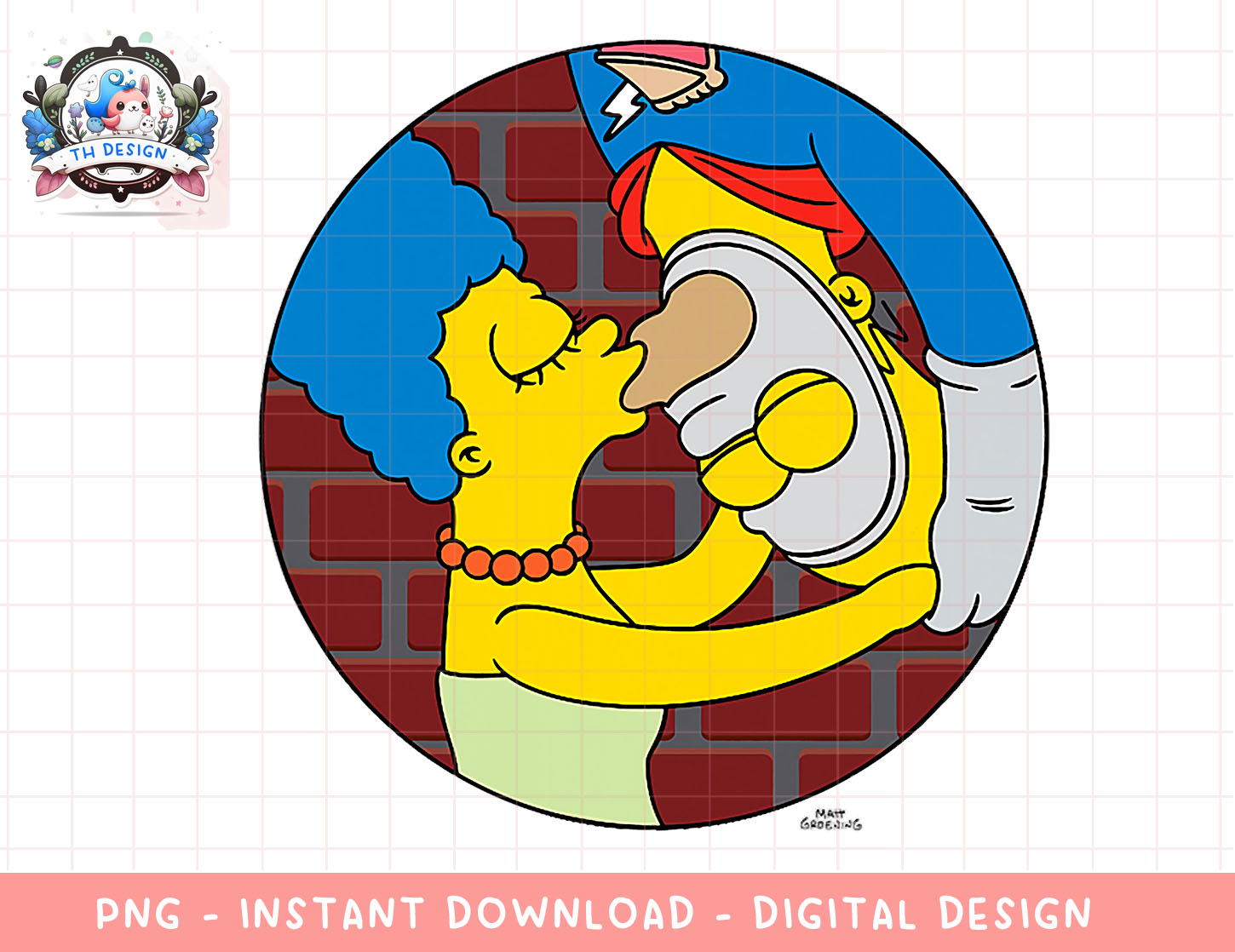 The Simpsons Marge and Homer Pie Man Upside Down Kiss png, s | Inspire ...