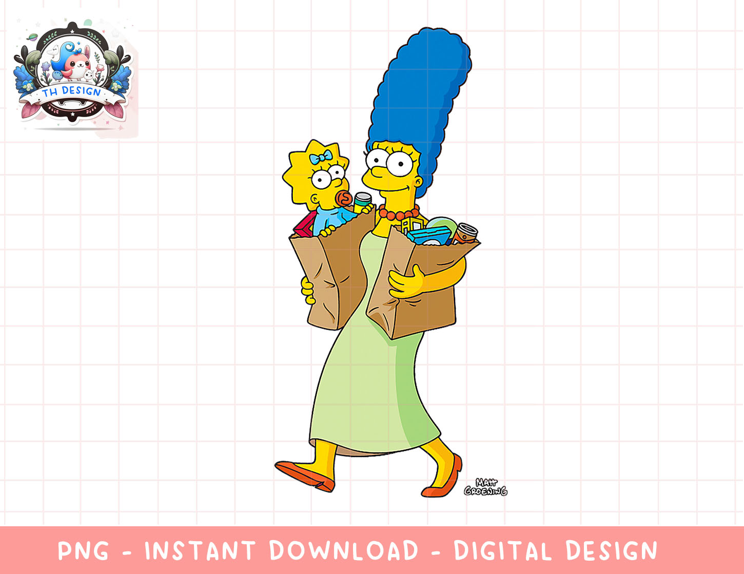 The Simpsons Marge Simpson and Maggie Grocery Run png, subli - Inspire ...