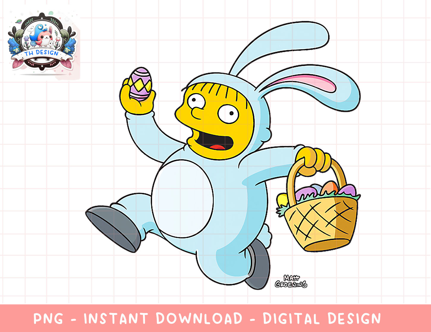 The Simpsons Ralph Wiggum Easter Bunny Funny png, sublimatio | Inspire ...
