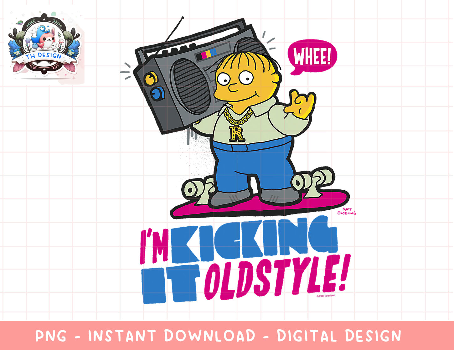 The Simpsons Ralph Wiggum I am Kicking it Old Style png, sub | Inspire ...