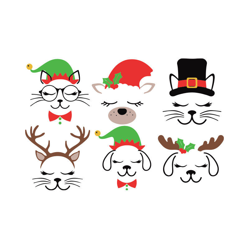 Free Christmas cat and dog bundle SVG,PNG,EPS,DXF, PDF forma | Inspire ...