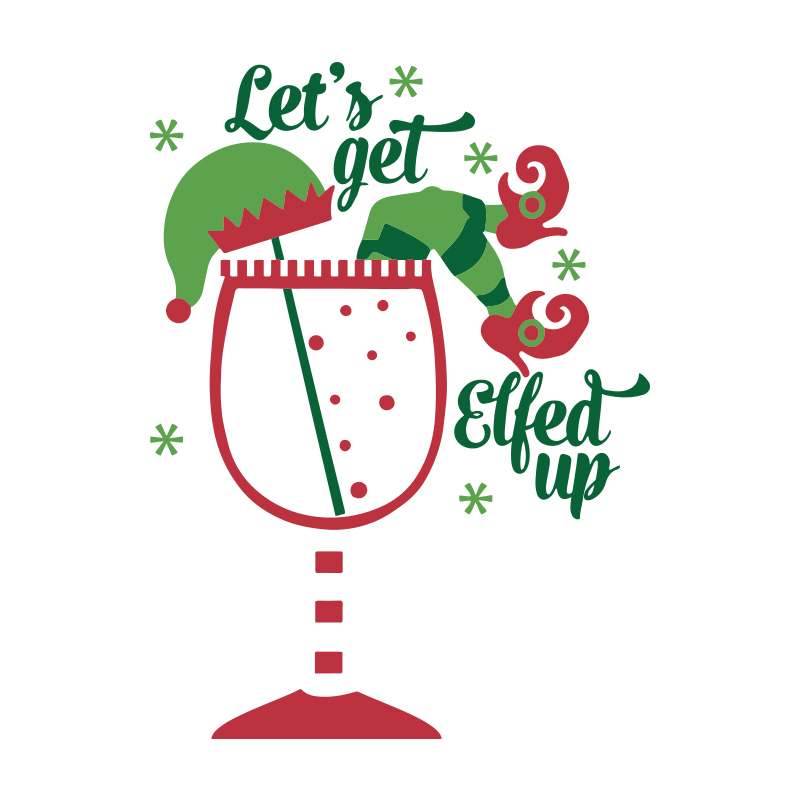Let's get elfed up, Elf in Wine Glass, Elf, Wine Glass, Chri - Inspire ...