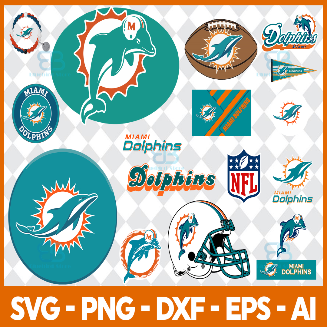 Miami Dolphins Logo Bundle, NFL Dolphins Logo, NFL Sport Svg | Inspire ...