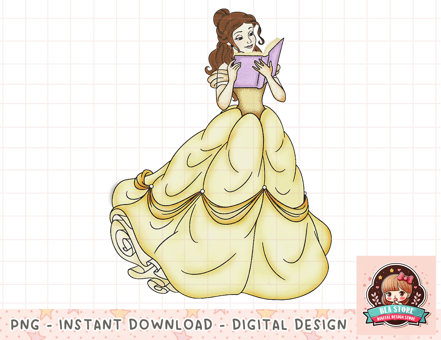 Disney Beauty And The Beast Belle Reading png, instant downl - Inspire ...