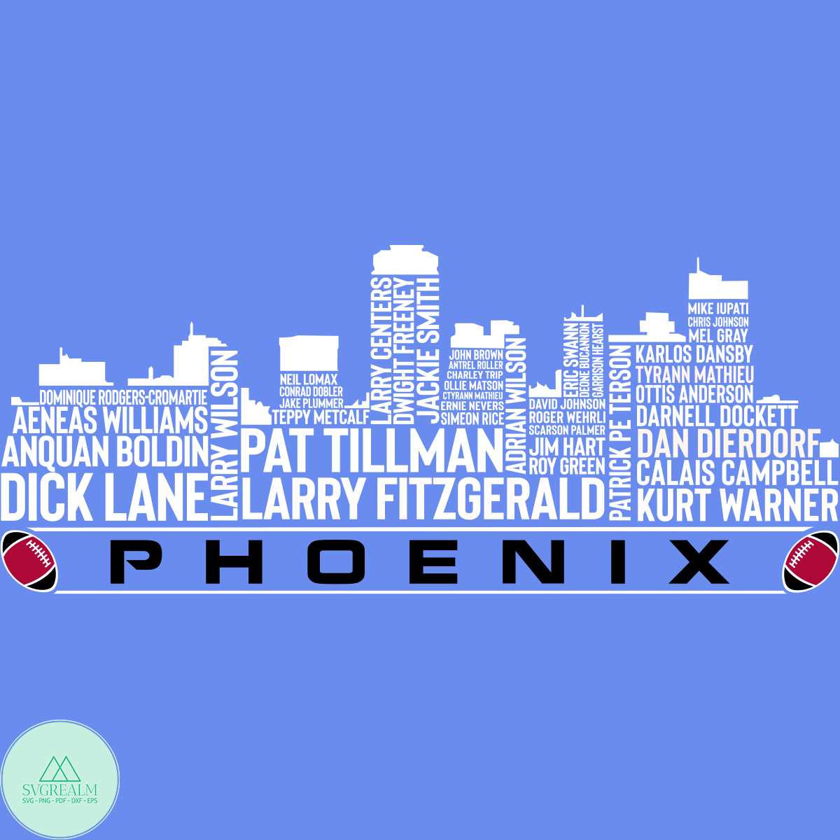 Phoenix Football City Skyline Svg, Phoenix City Svg | Inspire Uplift
