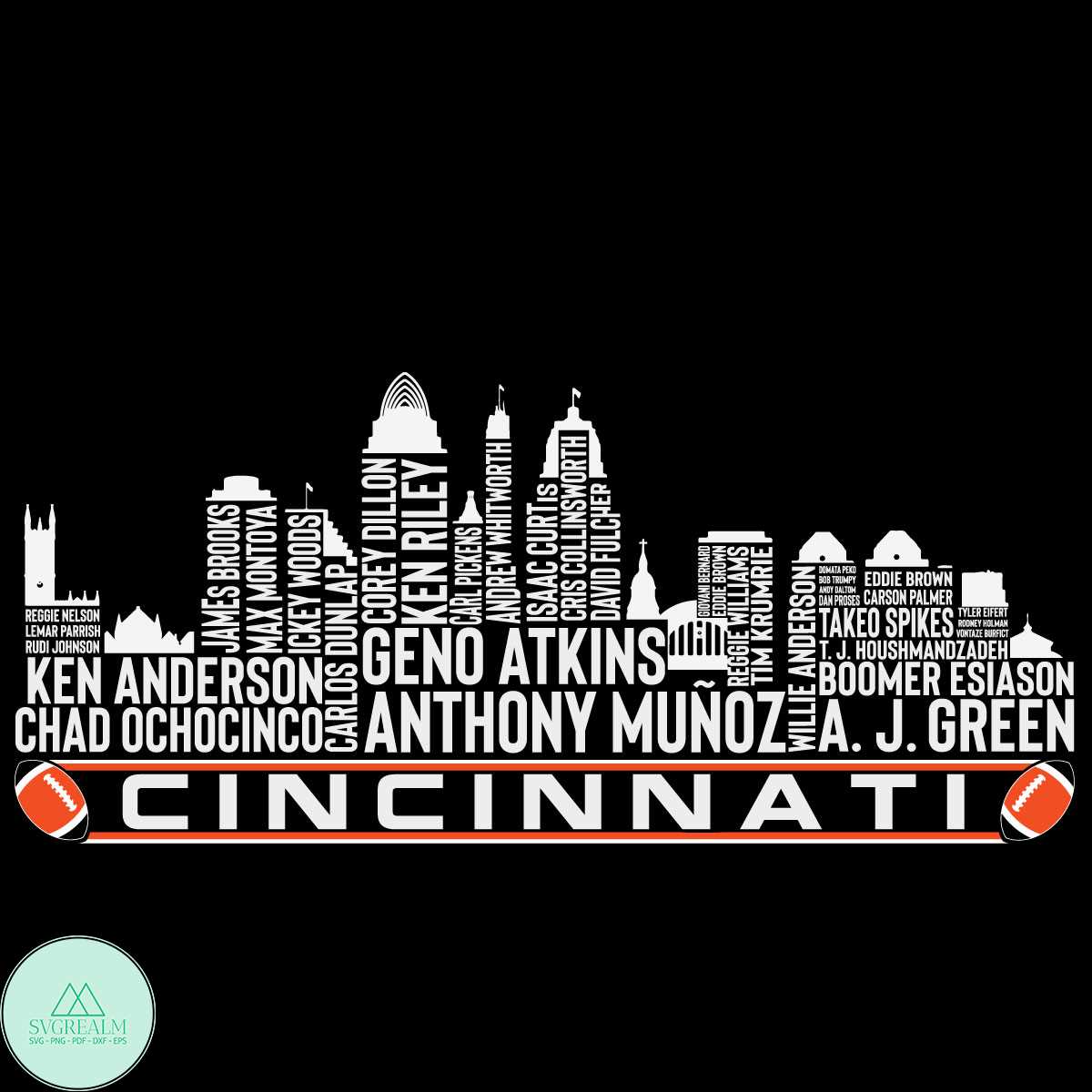 Cincinnati Ohio Football City Skyline Svg, Cincinnati City S | Inspire ...