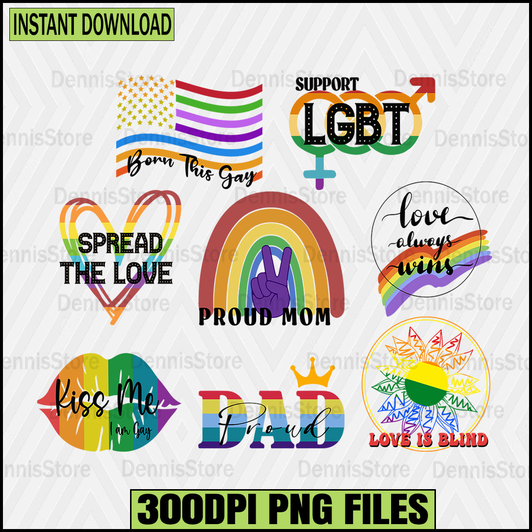 LGBT Pride Month Bundle Png,Pride Png, LGBT Png Bundle,Lesbi | Inspire ...