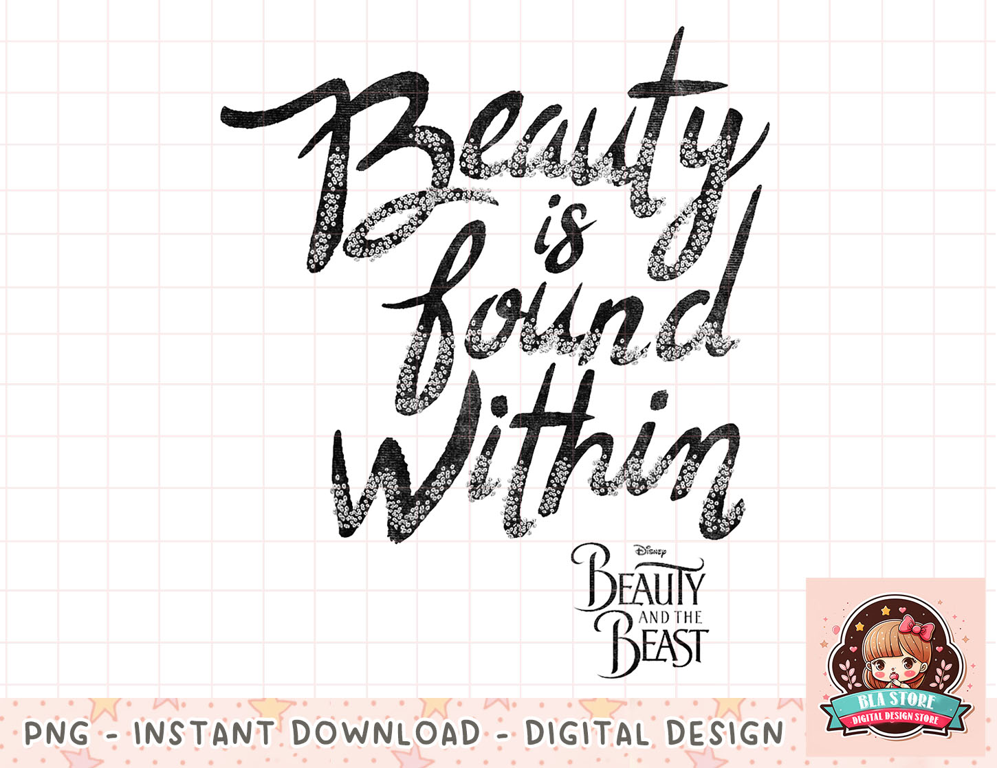 Disney Beauty And The Beast Cursive Title Graphic png, insta | Inspire ...