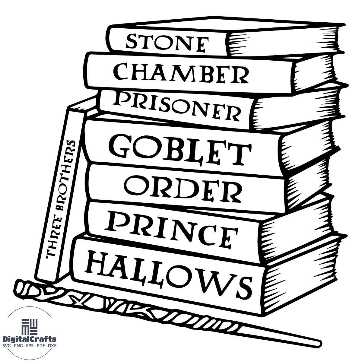 Potter Books Stack SVG, Harry Potter Svg, Hogwarts Svg, Gryf | Inspire ...
