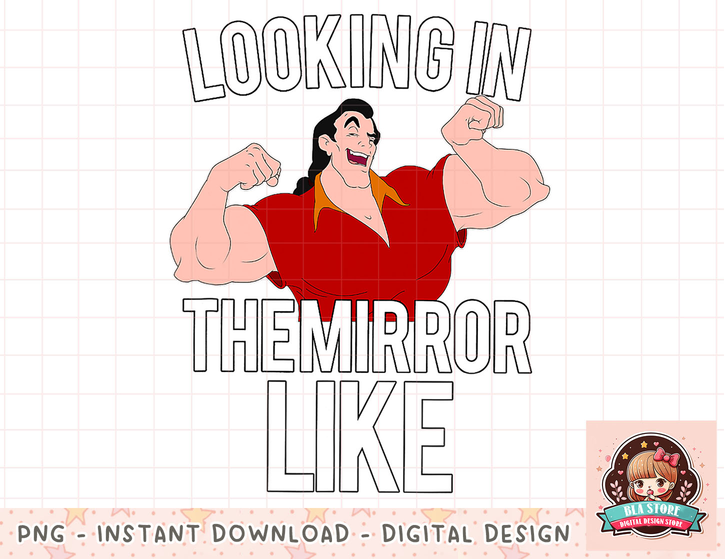 Disney Beauty And The Beast Gaston Looking In The Mirror png - Inspire ...