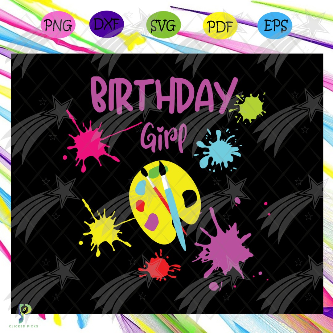 Kids Little Artist Paint Splatter Birthday Girl, | Inspire Uplift