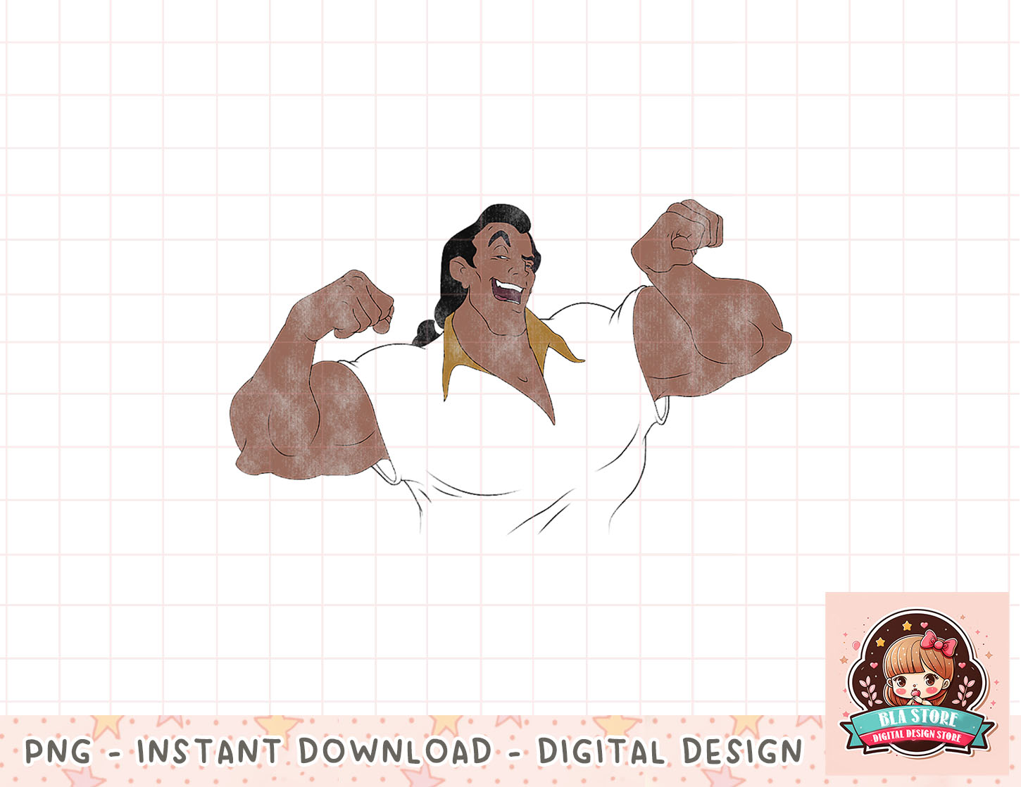 Disney Beauty And The Beast Gaston Portrait png, instant dow | Inspire ...