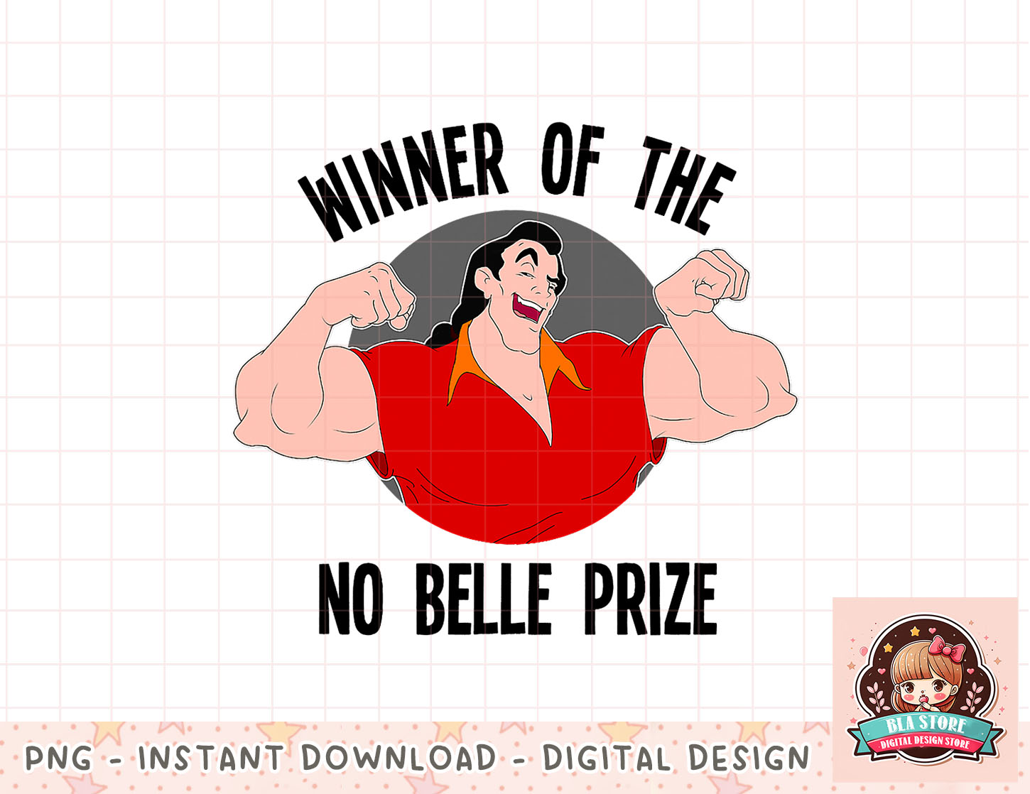 Disney Beauty And The Beast Gaston Winner Graphic png, insta | Inspire ...