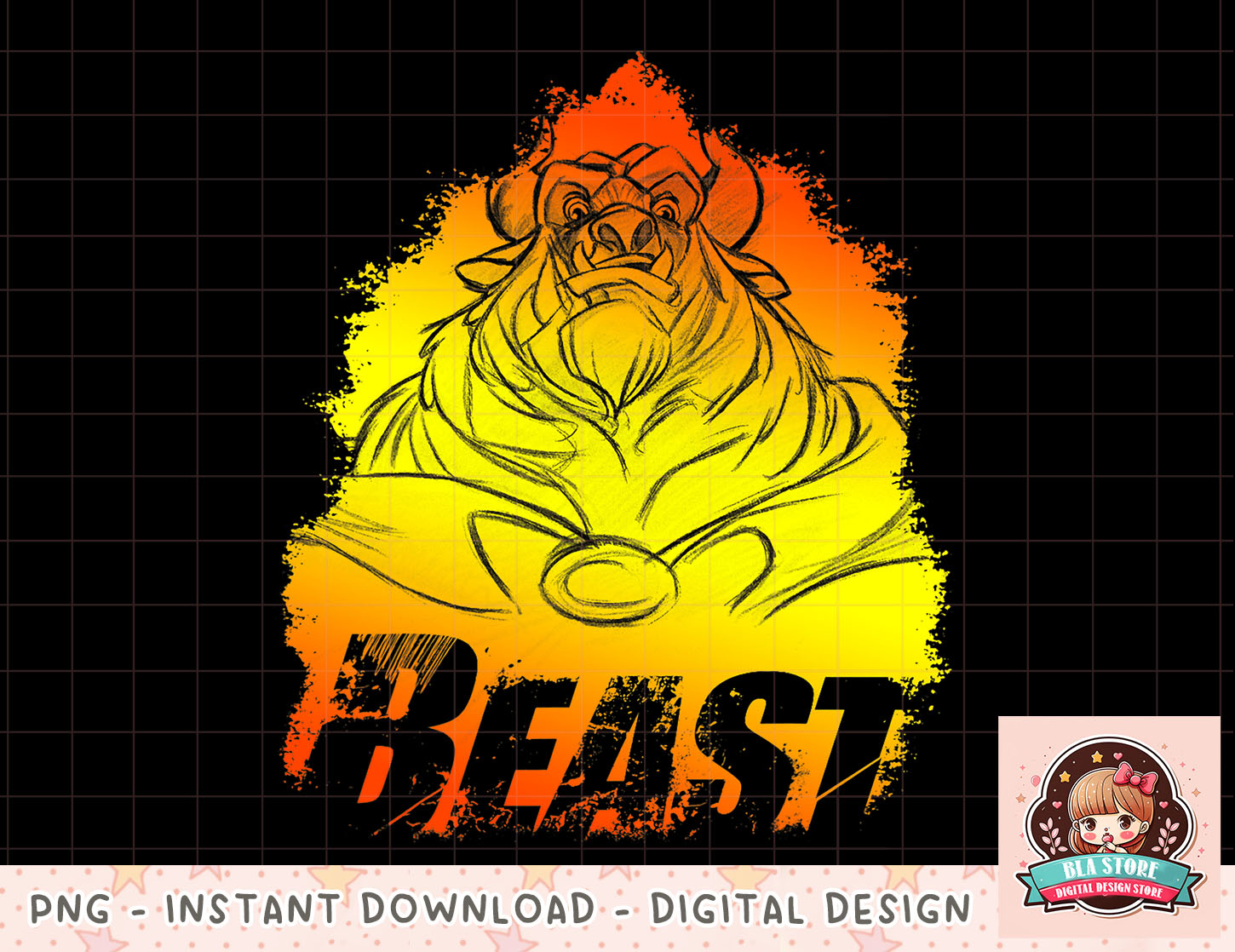 Disney Beauty and the Beast Gradient Beast Color Fill png, i | Inspire ...