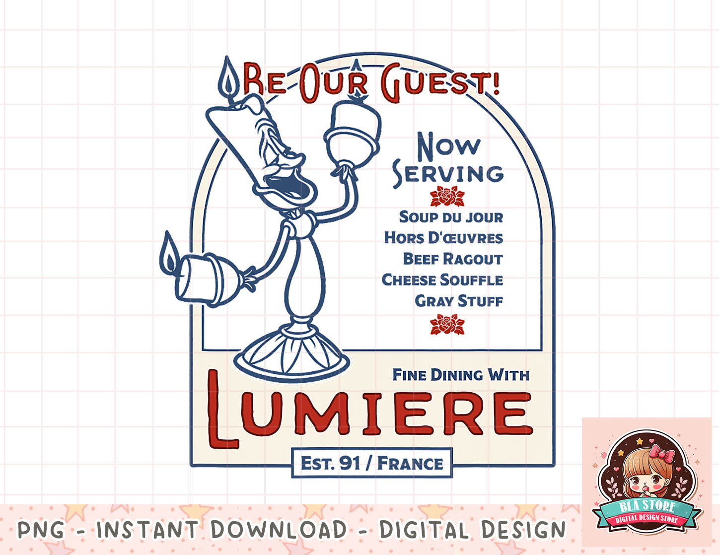 Disney Beauty and the Beast Lumiere Be Our Guest Menu png, i | Inspire ...